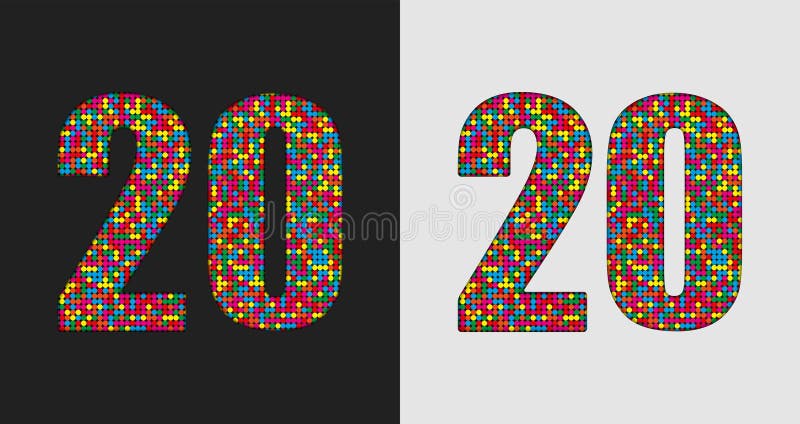 Bubble Number - 20. Glitter Figure of Colored Dots Stock Illustration ...