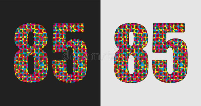 Bubble Number - 85. Glitter Figure of Colored Dots Stock Vector ...