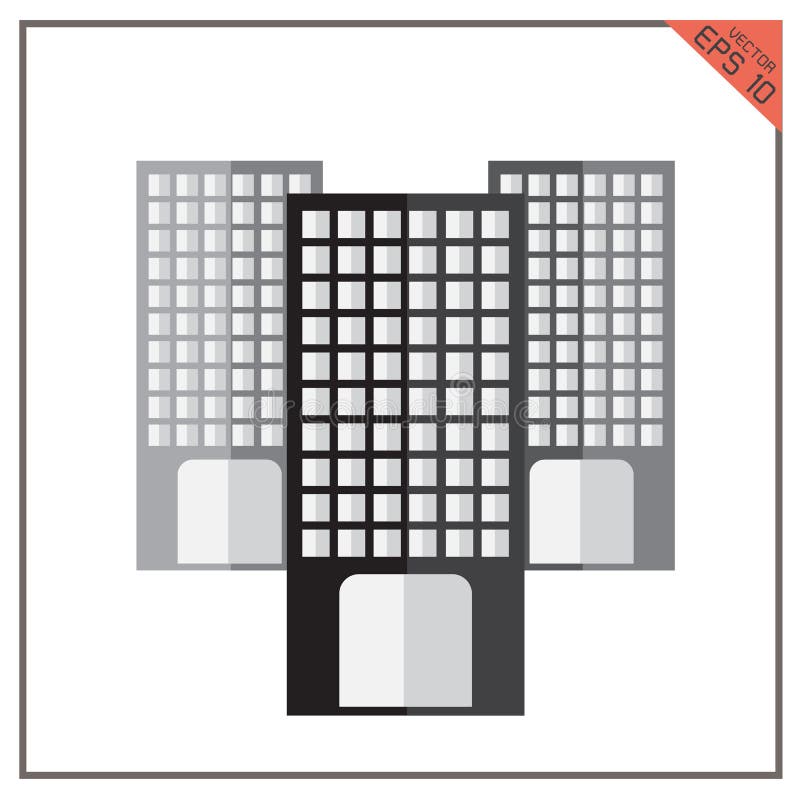 Vector Building Black Set of Graphical Urban Cityscape Stock Vector ...