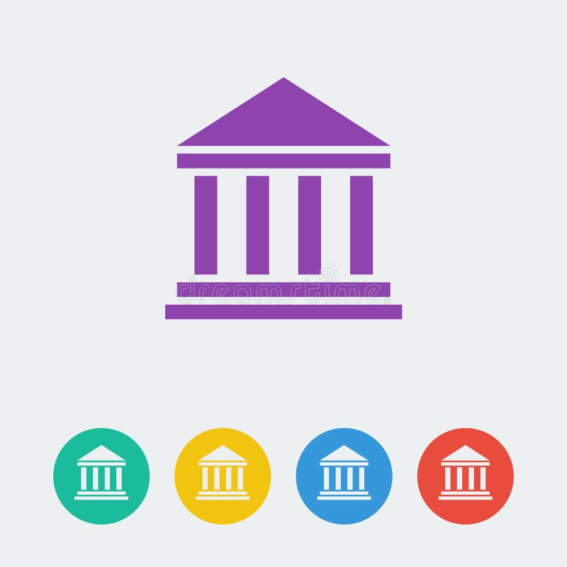 Bank Building Icon Circle Stock Illustrations – 2,230 Bank Building ...