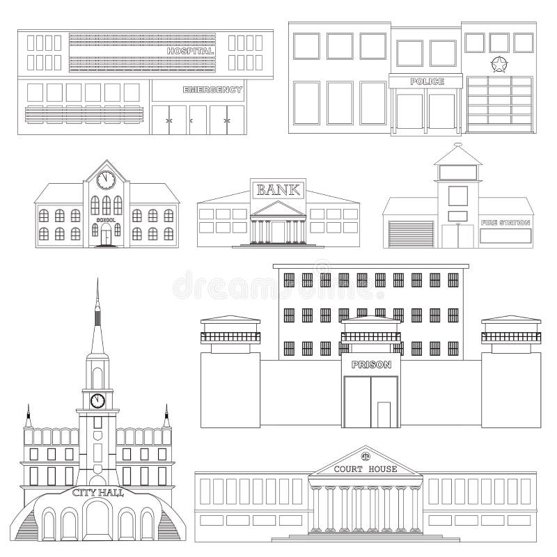 Vector buildings set stock vector. Illustration of city - 61763977