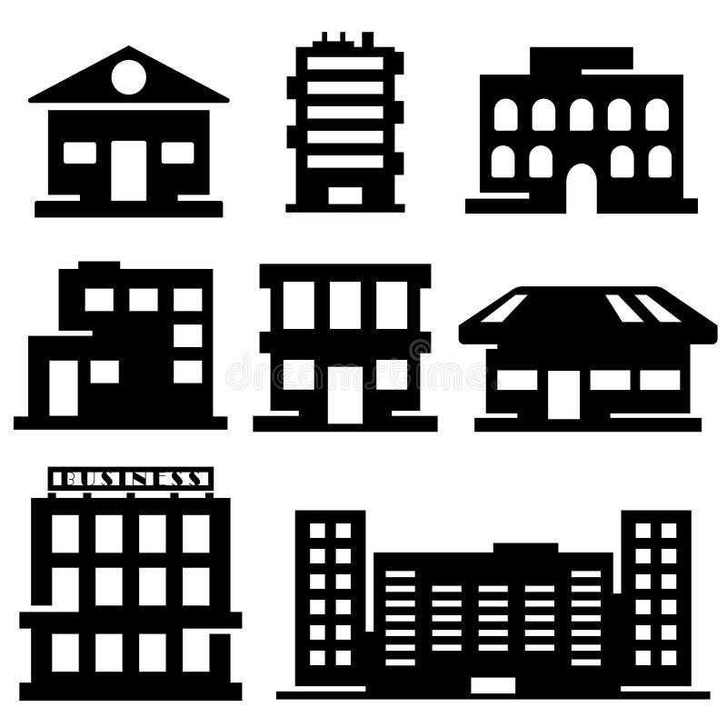 Vector buildings stock vector. Illustration of black - 34981052