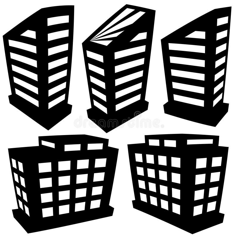 Vector buildings icons set stock vector. Illustration of shop - 34985897