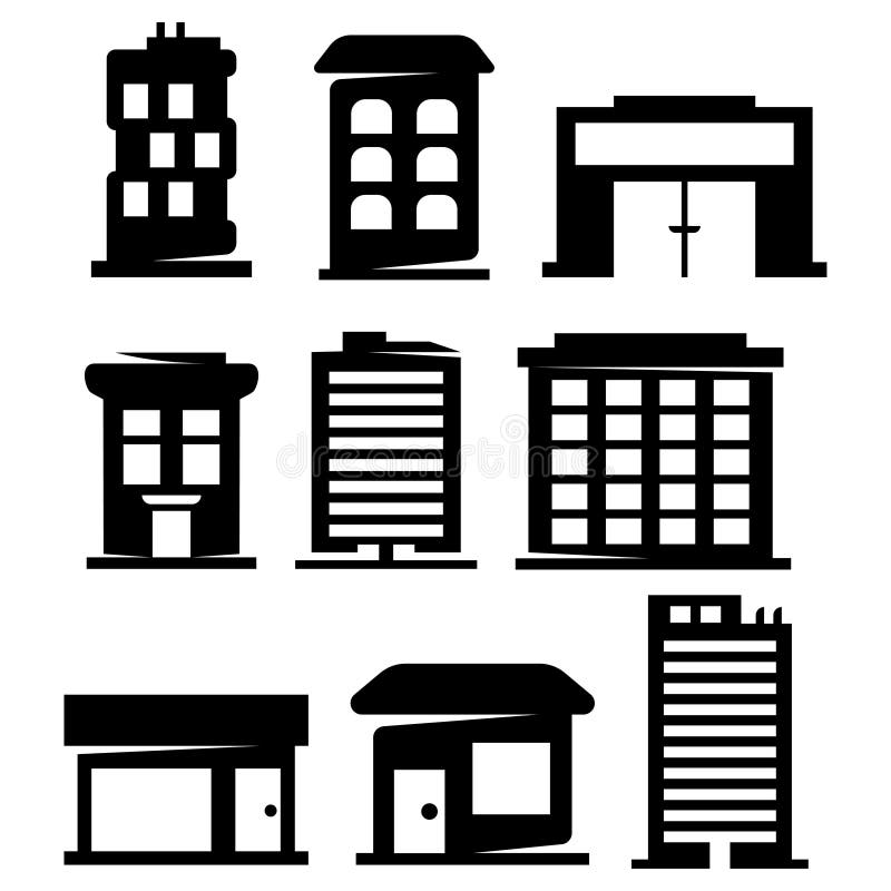Vector Buildings Silhouettes Stock Vector - Illustration of industrial ...