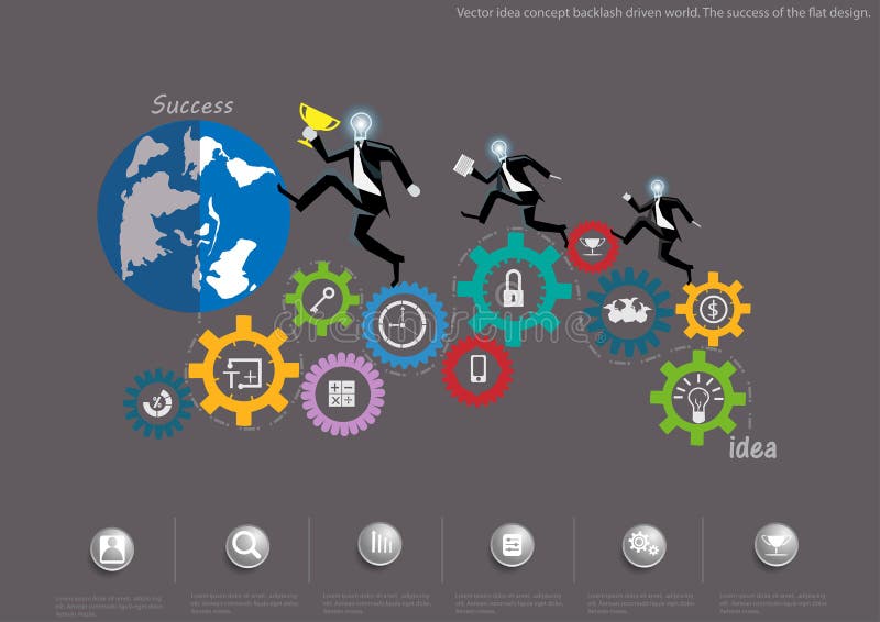 Vector Bulb Concept Ideas To Drive Business Success Backlash Flat ...