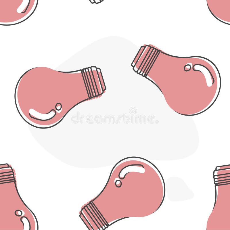 Vector Bulb Icon Seamless Pattern on a White Background Stock Vector ...