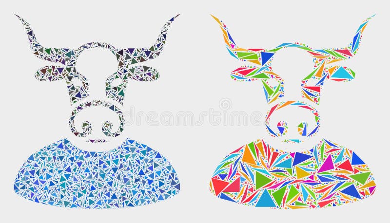 Vector Bull Chief Mosaic Icon of Triangles Stock Vector - Illustration ...
