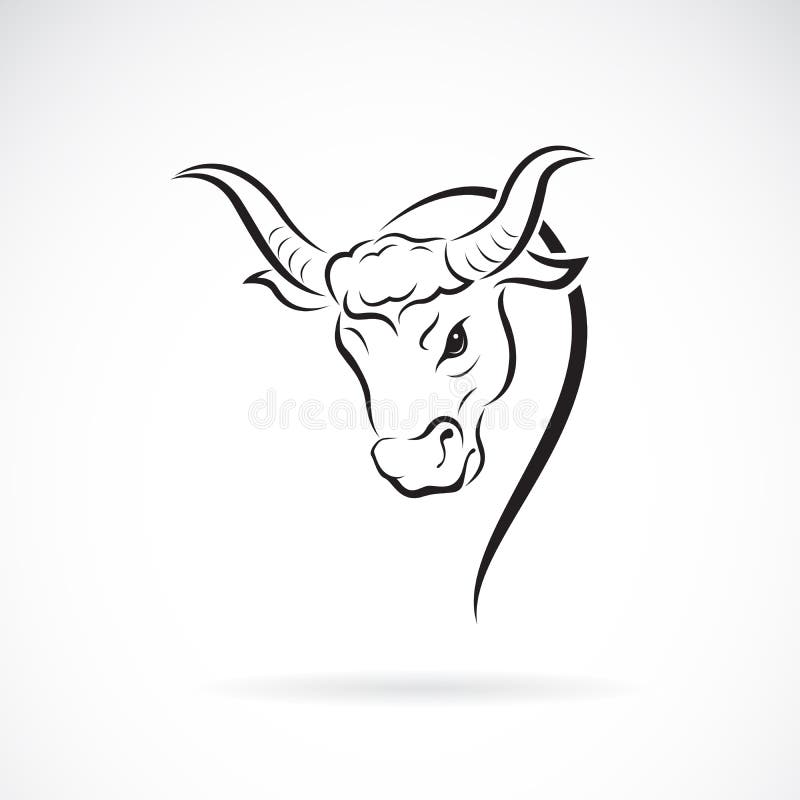 Vector Bull Design on White Background. Wild Animals. Easy Editable ...
