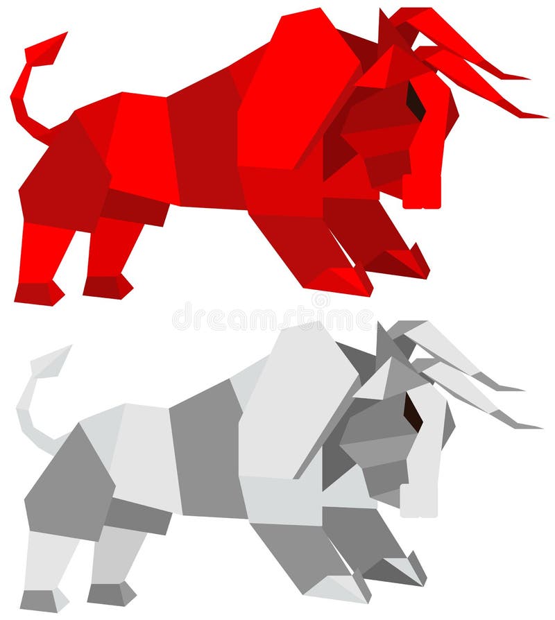 Vector Bull in the Style of Origami. Symbol of the Year Stock Vector ...