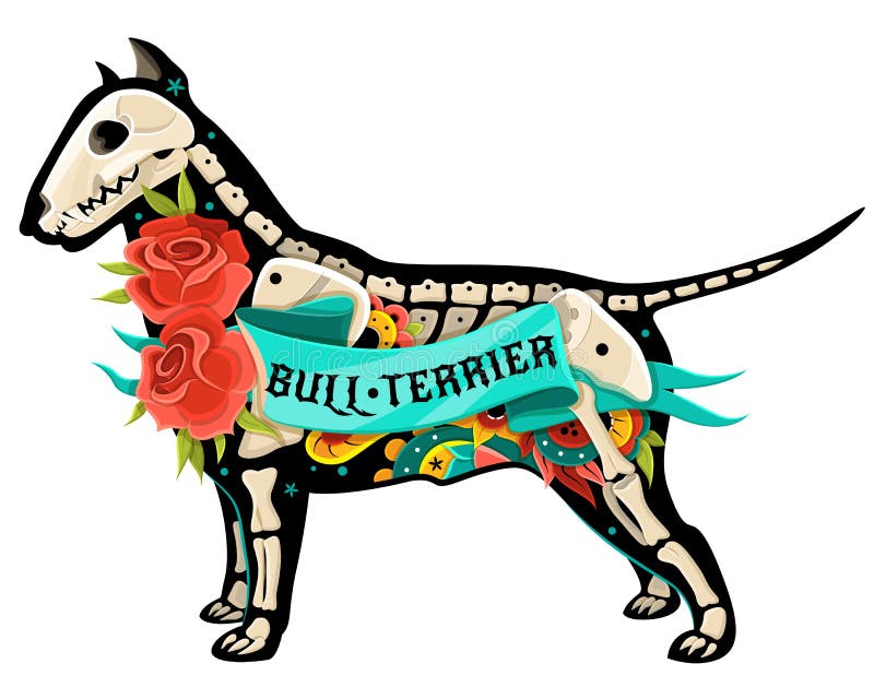 Vector bull terrier ilustración del vector. Ilustración de mano - 64218503