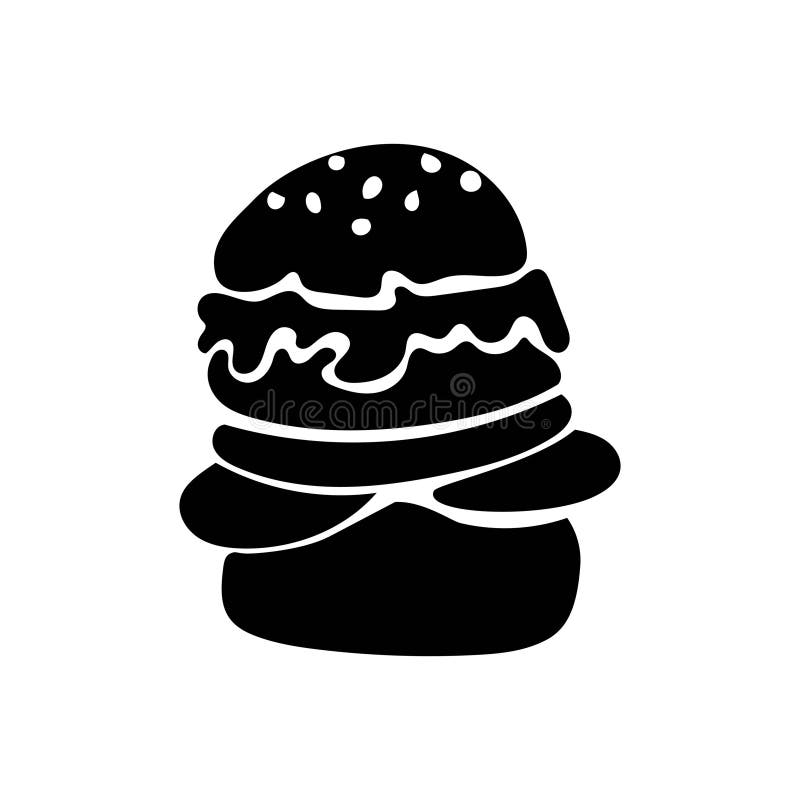 Vector of a simple burger stock vector. Illustration of tasty - 299753329