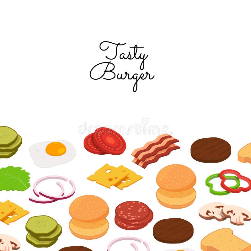 Burger Ingredients Stock Illustrations – 2,670 Burger Ingredients Stock ...