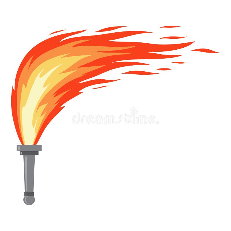 Vector Burning Retro Old Torch Isolated on White Background Stock ...