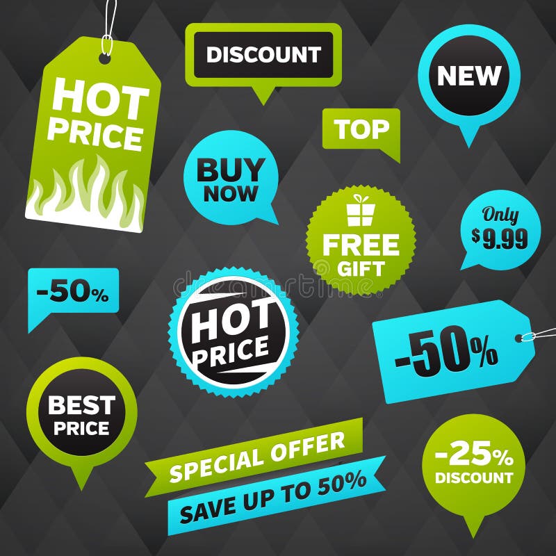 Vector Price Offer Banner Labels Set Stock Vector - Illustration of ...