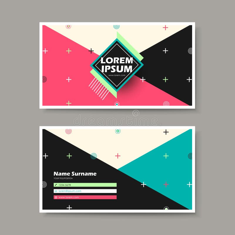 Vector Business Card Design Template of Geometry Stock Vector ...