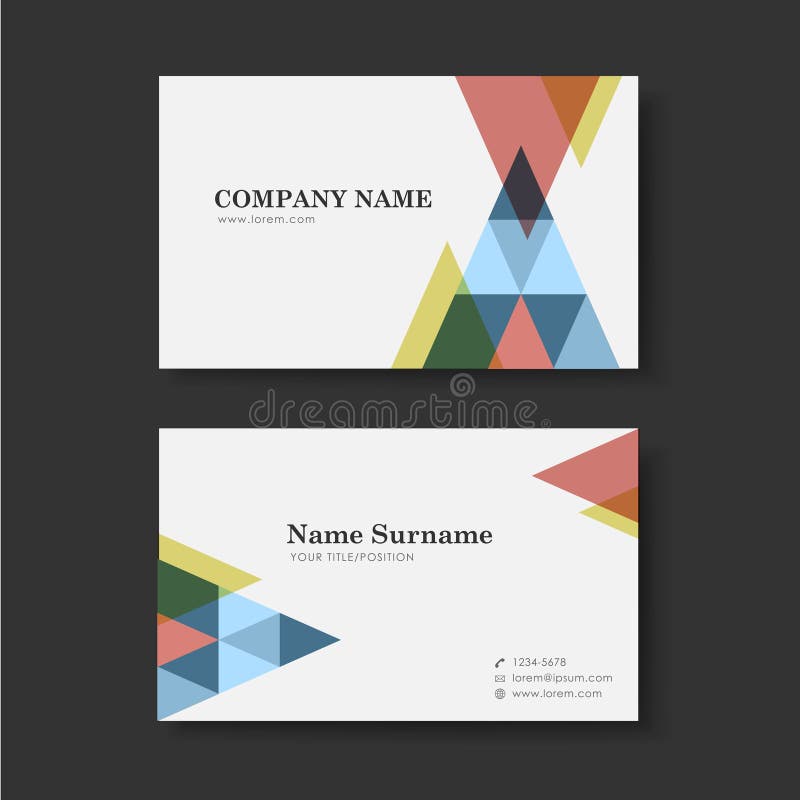 Blue Triangle Corporate Business Card, Name Card Template ,horizontal ...