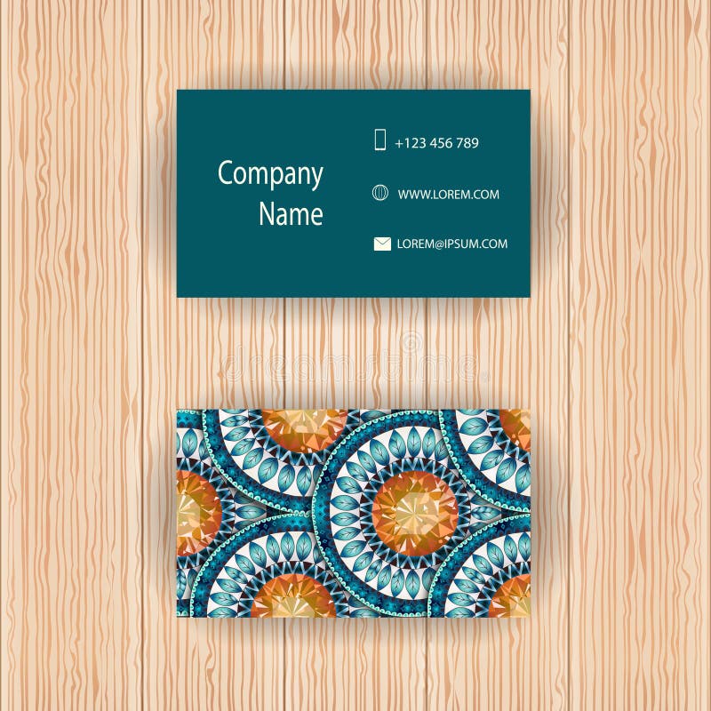 Vector Business Cards with Fish Scale Design. Stock Vector ...