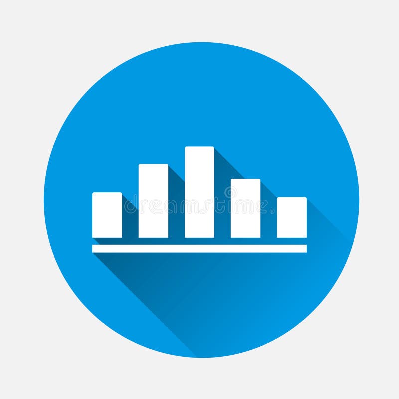 Vector Business Chart of Income and Expense Icon on Blue Background ...