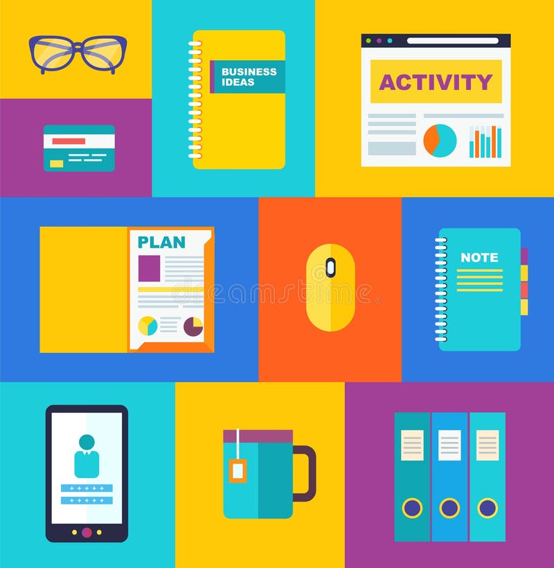 Vector Business Collection of Flat and Colorful Stock Vector ...