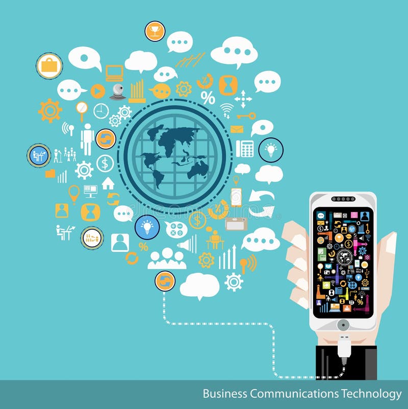 Vector Business Communications Technology Stock Vector - Illustration ...