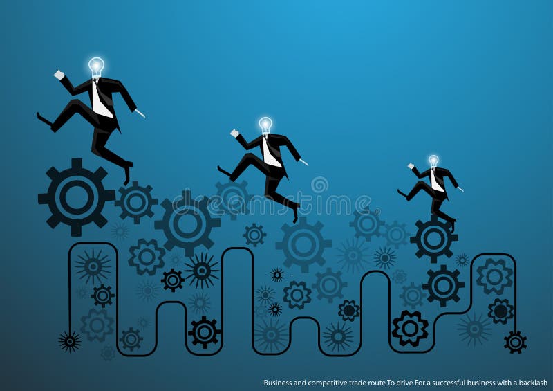 Vector Business and Competitive Trade Route To Drive for Business ...