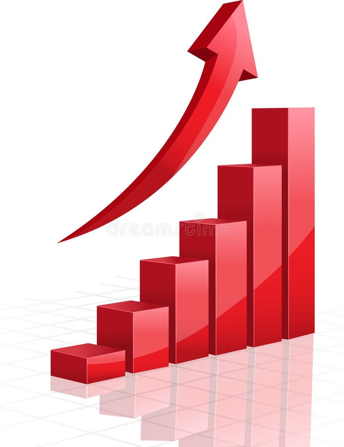 Vector Business Graph with Arrow Stock Vector - Illustration of symbol ...