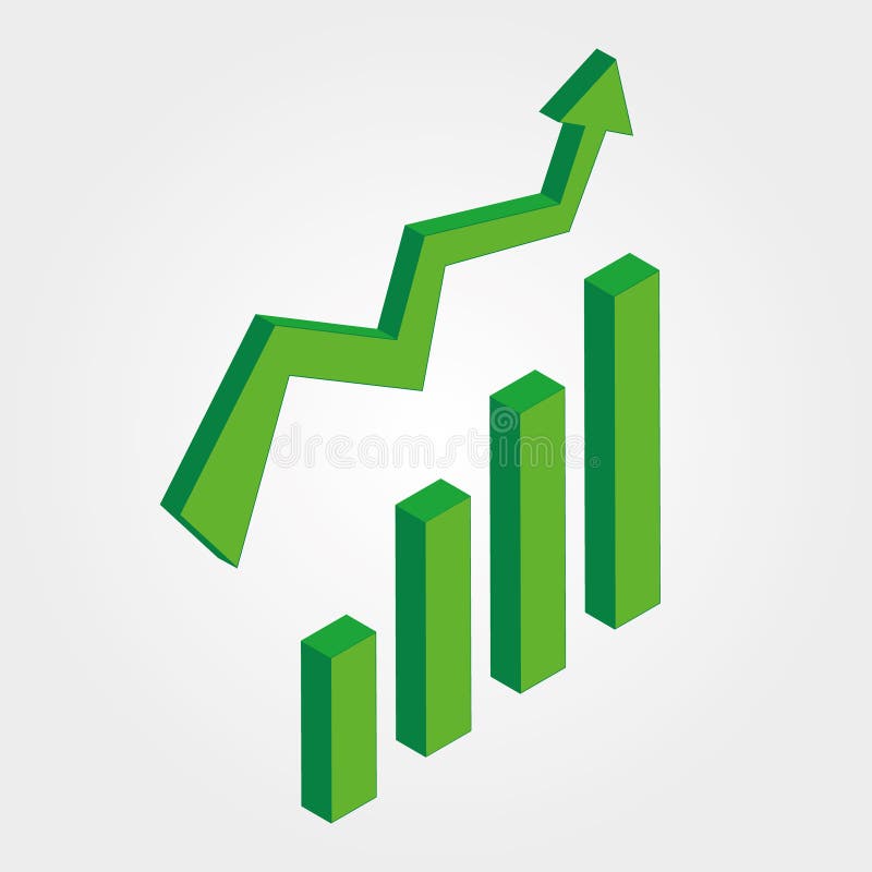 Vector Business Graph with Arrow Showing Profits and Gains. Vector ...