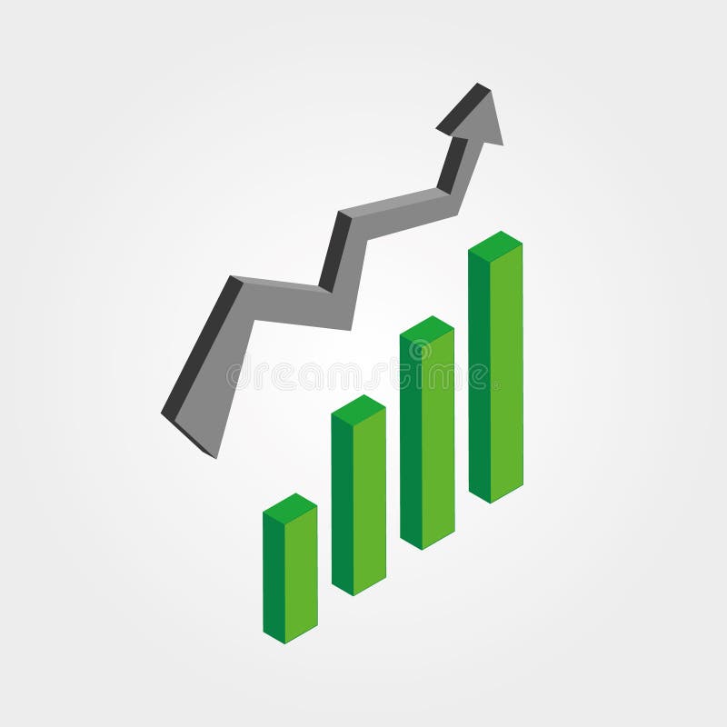 Vector Business Graph With Arrow Showing Profits And Gains. Vector ...