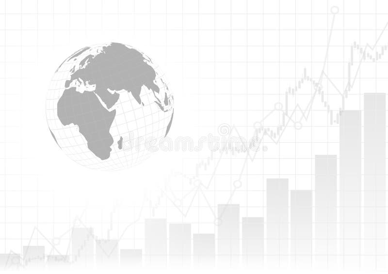 Vector : Business Graphs with World on White Background Stock Vector ...