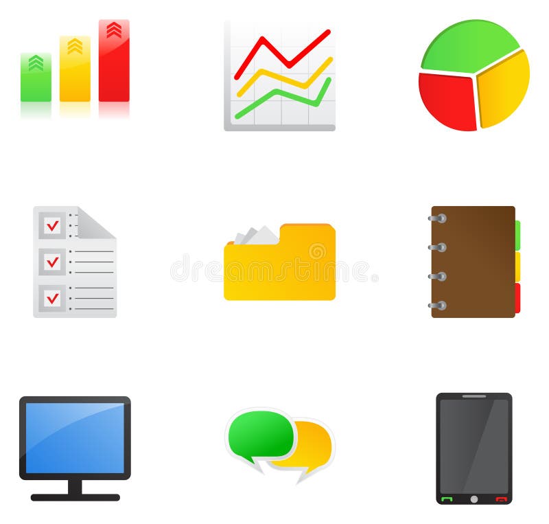 Office icons stock vector. Illustration of business, folder - 5297034