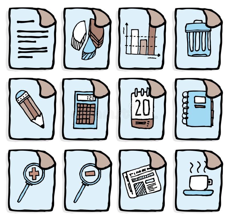 Vector Business Icons / Office Applications Stock Vector - Illustration ...