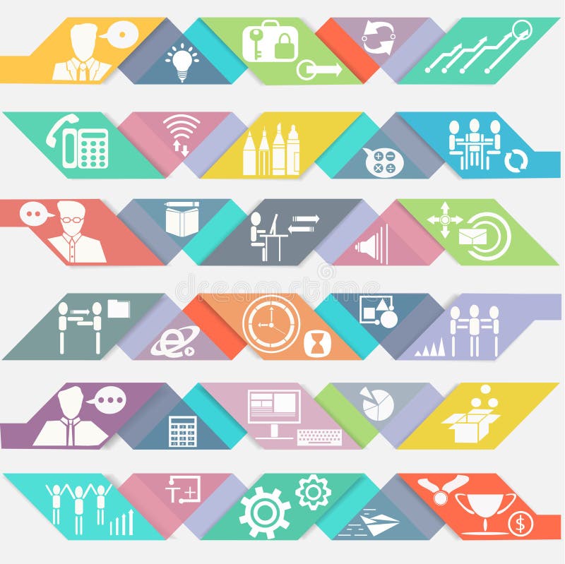 Vector Business Icons with Template Design Stock Vector - Illustration ...