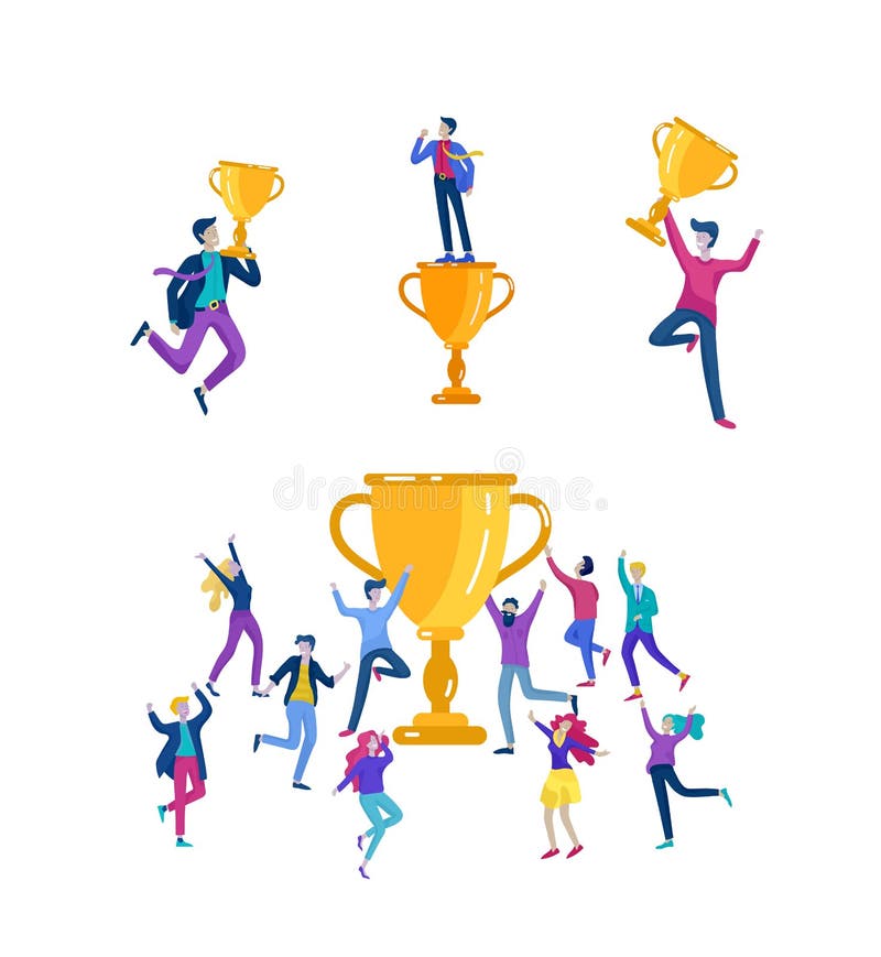 Vector Business Illustration, Leadership Creative Team, Successful ...