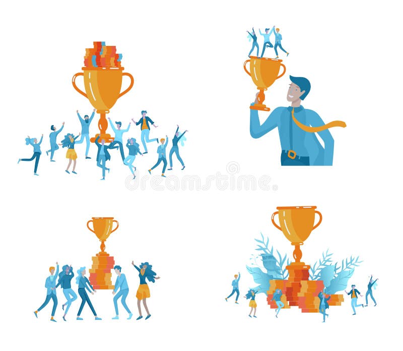Vector Business Illustration, Leadership Creative Team, Successful ...