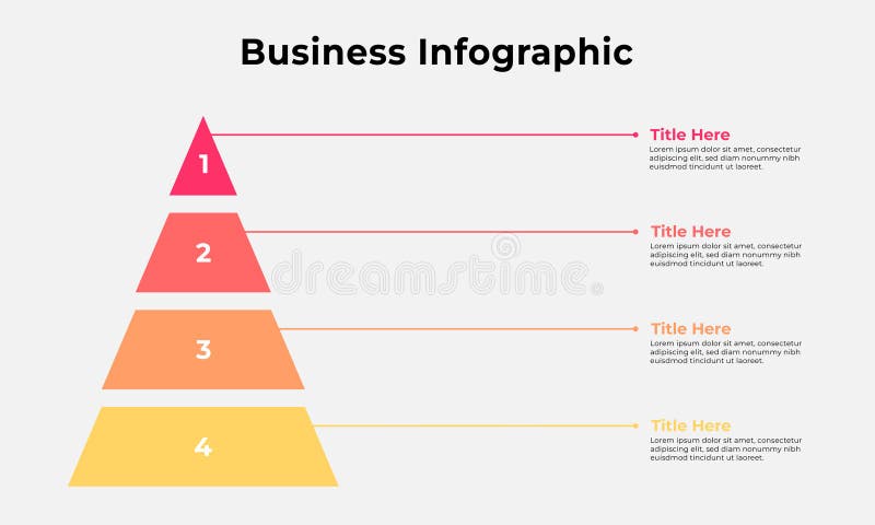 Vector Business Infographic with Pyramid Concept for Slide Presentation ...
