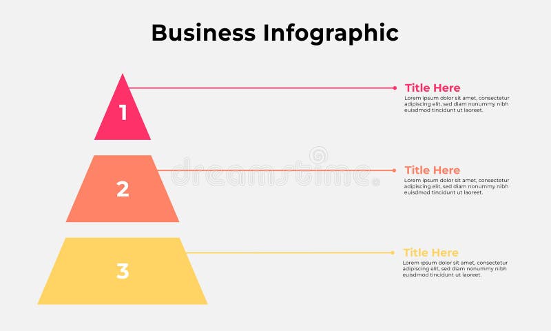 Vector Business Infographic with Pyramid Concept for Slide Presentation ...