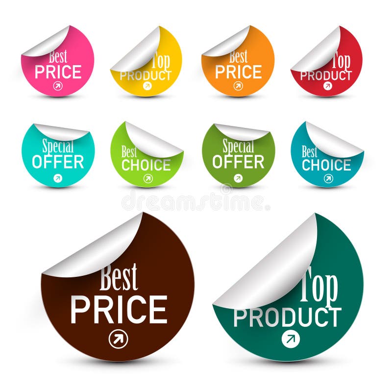 Vector Business Labels Set. Circle Stickers. Stock Vector ...