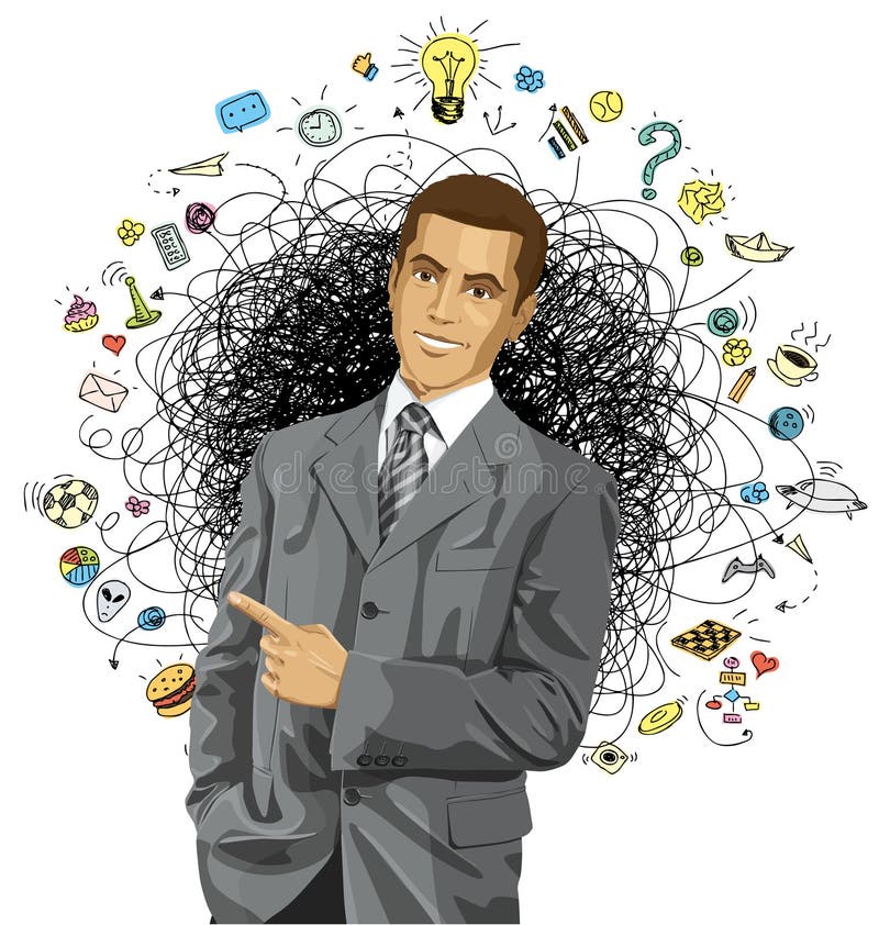 Vector Business Man Show Something with Finger Stock Vector ...