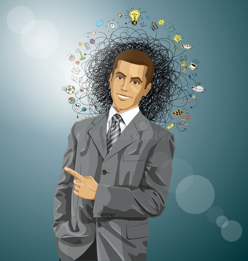 Vector Business Man Show Something with Finger Stock Vector ...