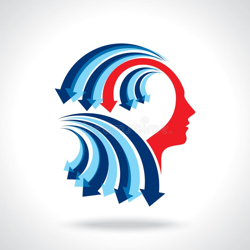 Vector of Business Mind with Arrows Stock Vector - Illustration of ...