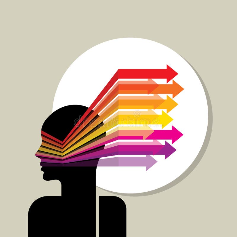 Vector of Business Mind with Arrows Stock Vector - Illustration of ...