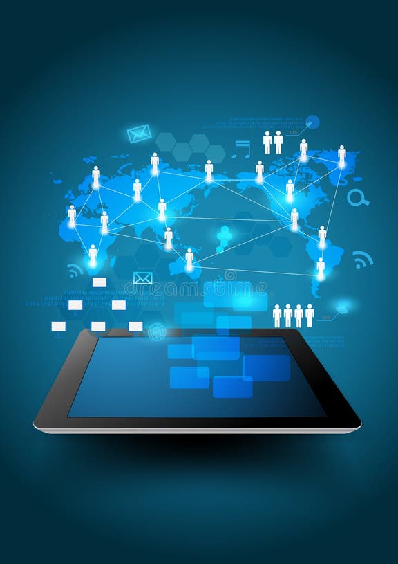 Vector Business Network Process Diagram Stock Vector - Illustration of ...