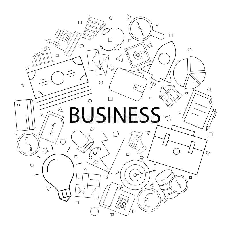 Vector Business Pattern with Word. Business Background Stock Vector ...