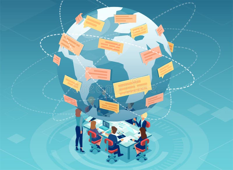 Vector of Business People Meeting Together Chatting Globally Stock ...