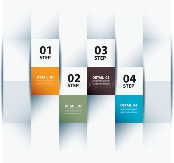 Vector Business Step Paper and Numbers Design Template. Stock ...