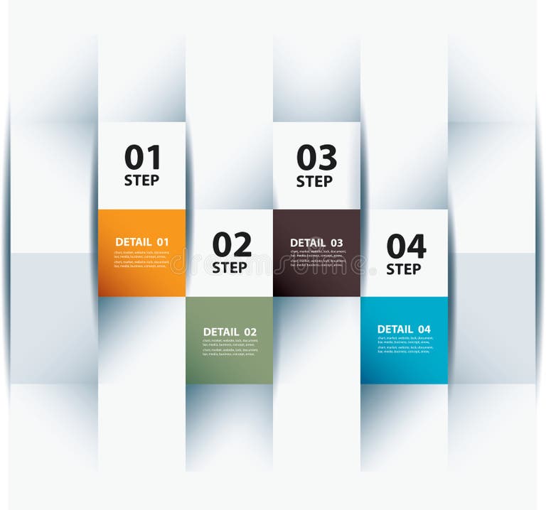 Vector Business Step Paper and Numbers Design Template. Stock ...