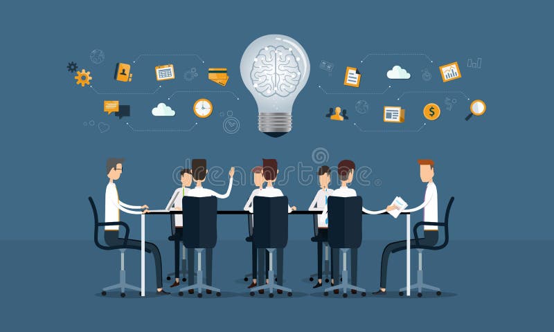 Vector Business Teamwork Meeting and Brainstorm Stock Vector ...