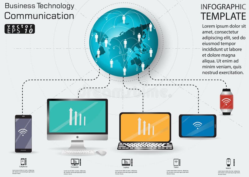 Business Technology Communication Modern Design Idea and Concept Vector ...