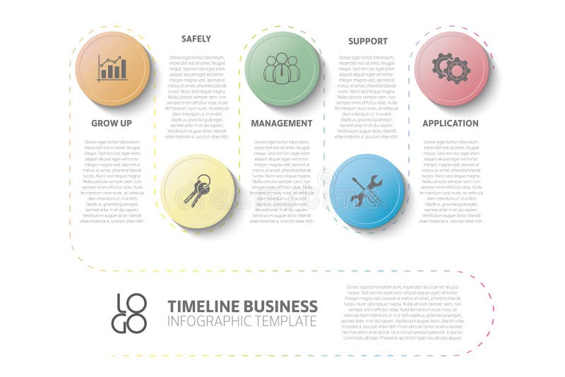 Workflow, Research, Timeline, 5 Steps Stock Vector - Illustration of ...