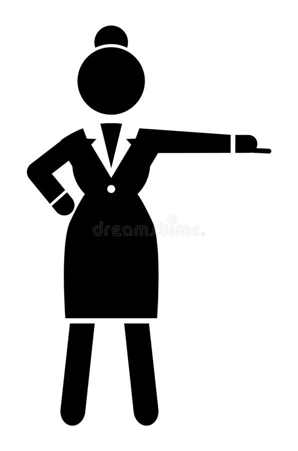 Vector Business Woman Black Silhouette Lady Dressed Formally Full